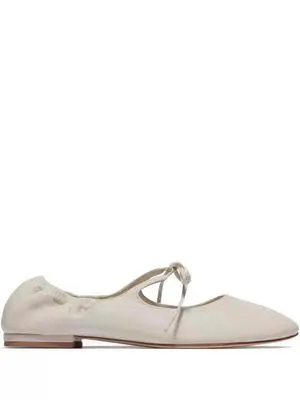 Bernardo 1946 Tie-fastening Ballerinas - White