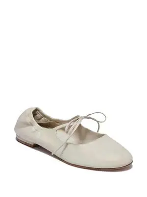 Bernardo 1946 Tie-fastening Ballerinas - White