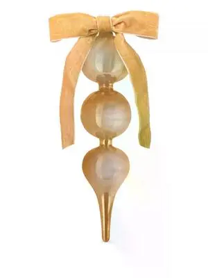 BACI MILANO Velvet-bow Glass Ornament - Neutrals