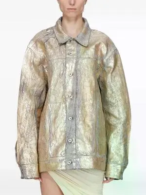Rick Owens Metallic Cracked-effect Jacket