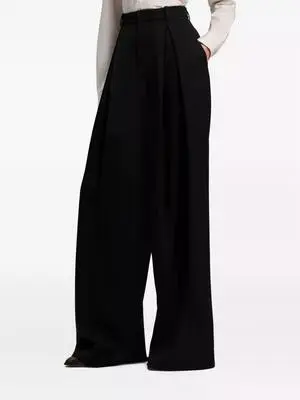 Ralph Lauren Pleated Wide-leg Trousers - Black