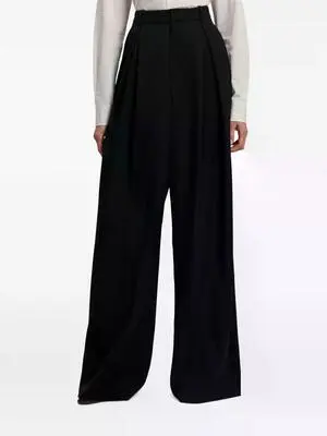 Ralph Lauren Pleated Wide-leg Trousers - Black