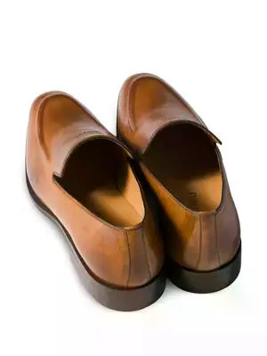 Miu Miu Embossed Logo Loafers - Brown