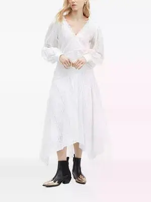 ALLSAINTS Aviana Eyelet-embroidered Asymmetric Dress - White