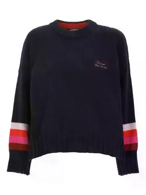 Giada Benincasa Crew-neck Sweater With Striped Cuffs