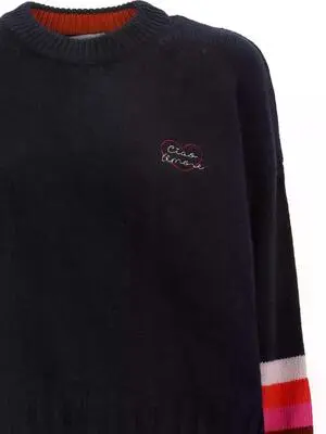 Giada Benincasa Crew-neck Sweater With Striped Cuffs