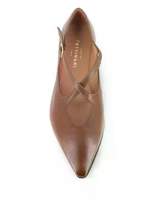 TASSINARI Leather Buckle-strap Flat Pumps - Brown