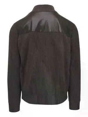 Brunello Cucinelli Leather-paneled Ribbed-knit Jacket