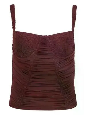 DION LEE Smocked Corset Top