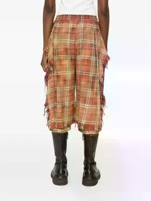R13 Frayed Plaid Trousers