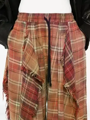 R13 Frayed Plaid Trousers