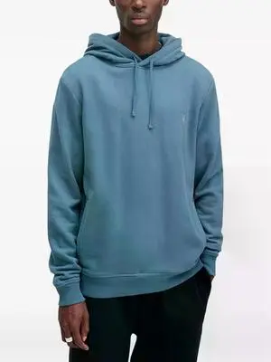 ALLSAINTS Raven Logo-embroidered Hoodie - Blue