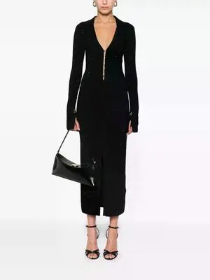 Patrizia Pepe Embellished Button-front Midi Dress