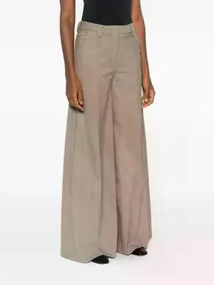 THELATEST Pleat-detail Cotton Trousers - Neutrals