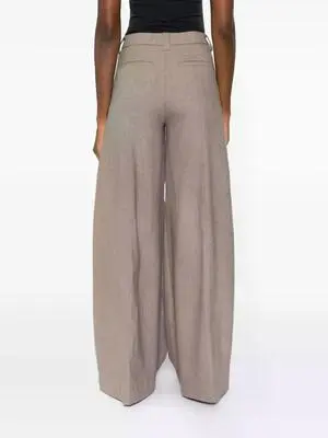 THELATEST Pleat-detail Cotton Trousers - Neutrals