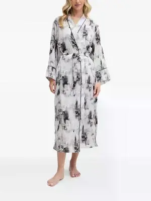 Dkny Abstract-print Belted Robe