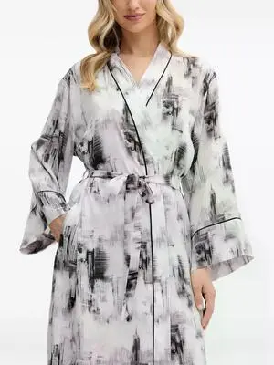 Dkny Abstract-print Belted Robe