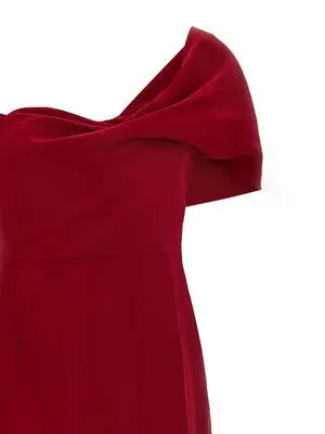Carolina Herrera Draped One-shoulder Midi Dress