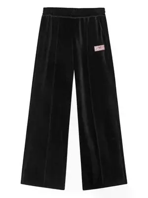 GANNI Velour Panelled Straight Trousers