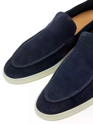 AURELIEN Suede Flat Loafers - Blue