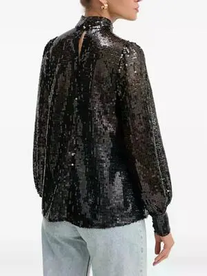 ALLSAINTS Sequin Embellished High-neck Blouse