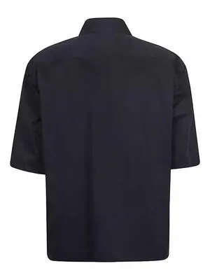 THELATEST Jewel Button Short Sleeve Shirt - Black