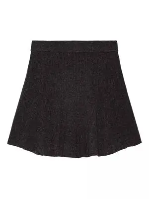 GANNI Ribbed Flared Mini Skirt