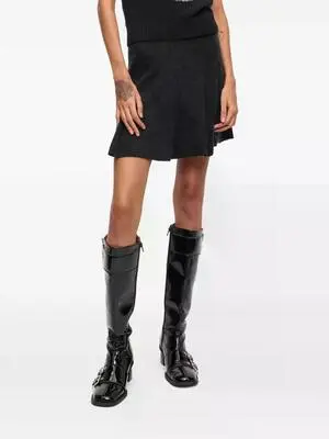 GANNI Ribbed Flared Mini Skirt