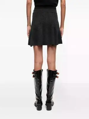 GANNI Ribbed Flared Mini Skirt