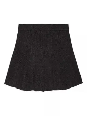 GANNI Ribbed Flared Mini Skirt