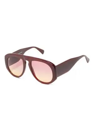 ANDY WAWA Gradient Round-frame Sunglasses - Red