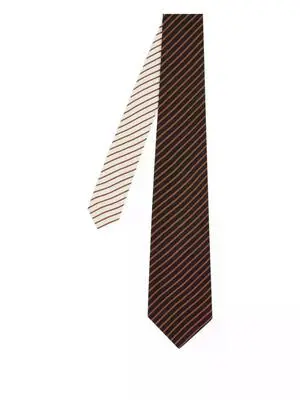 Paul Smith Striped Neck Tie - Brown