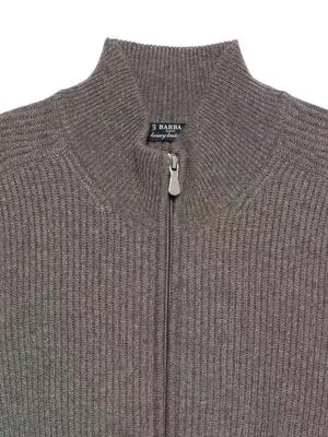 BARBA NAPOLI Ribbed Zip-up Cardigan