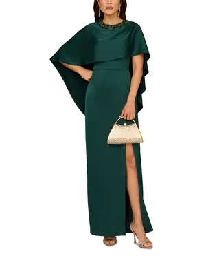 Aidan Mattox Cape Column Gown