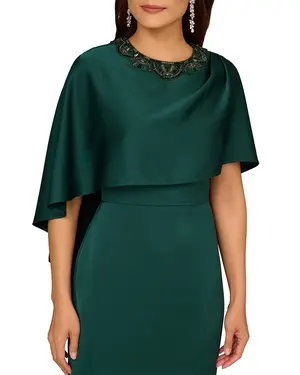 Aidan Mattox Cape Column Gown