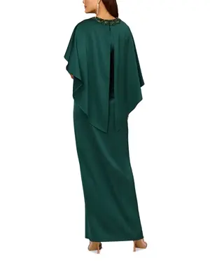 Aidan Mattox Cape Column Gown