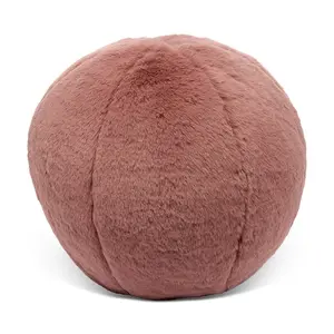Aqua Big Rabbit Faux Fur Ball Pillow Exclusive - Canyon Clay