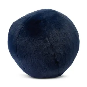 Aqua Big Rabbit Faux Fur Ball Pillow Exclusive - Evening Navy