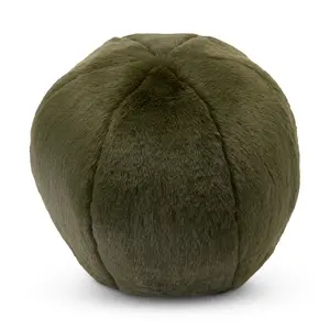 Aqua Big Rabbit Faux Fur Ball Pillow Exclusive - Hunter
