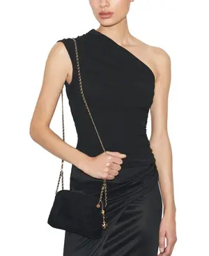 Tory Burch Fleming Suede Soft Crossbody Bag - Black