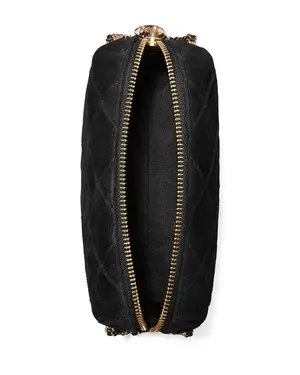 Tory Burch Fleming Suede Soft Crossbody Bag - Black