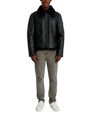 Karl Lagerfeld Paris Sherpa Fleece Lined Faux Leather Jacket