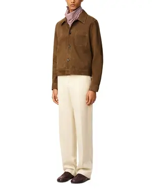 AMI Paris Regular Fit Leather Jacket - Hazelnut