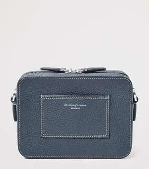 ASPINAL OF LONDON Leather Union Flag Camera Bag