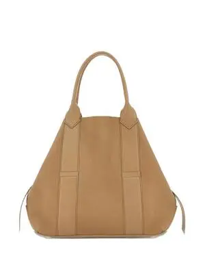 Hogan Leather Script Tote Bag - Brown