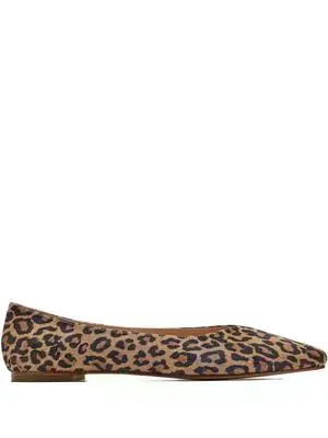 HOUSE OF BALLERINAS Leopard-print Pointed-toe Ballerina Flats - Brown