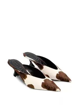 MUGLER 55 Fang Cowhide Pointed-toe Mules