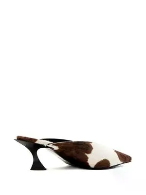 MUGLER 55 Fang Cowhide Pointed-toe Mules