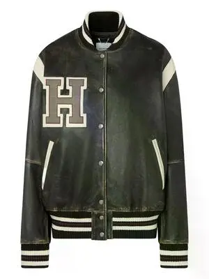 HALFBOY Leather Bomber Jacket - Black