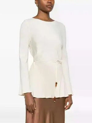 OTTOD'AME Bell-sleeve Tie-front Top